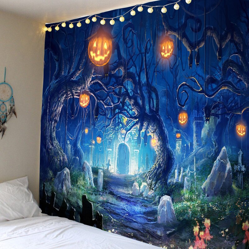 Halloween Wall Tapestry Halloween Party Wallcoveri... – Vicedeal