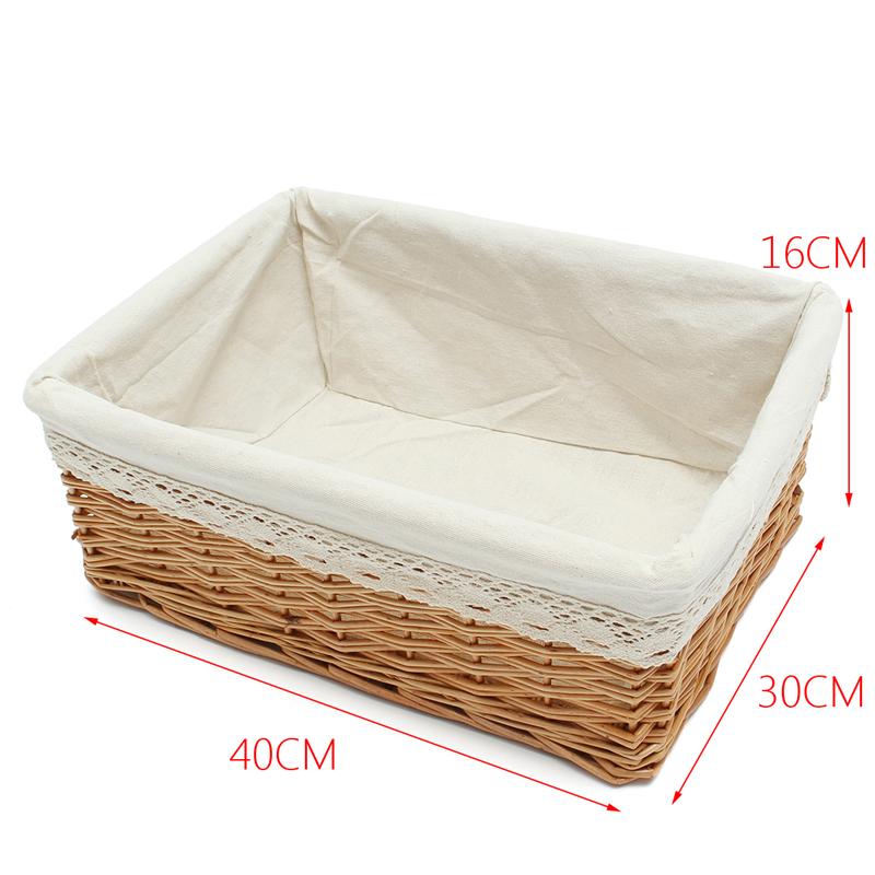 Bamboo Rectangular Wicker Storage Basket With Remo... – Vicedeal