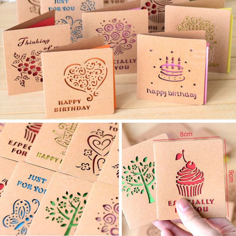 10Pcs Mini Vouwen Papieren Wenskaarten Gelukkige V... – Vicedeal