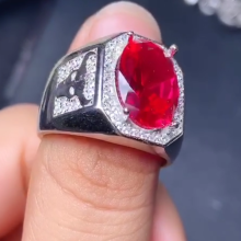 Stier Stijl Rode Rorundum Ring Voor Mannen Sierade... – Grandado
