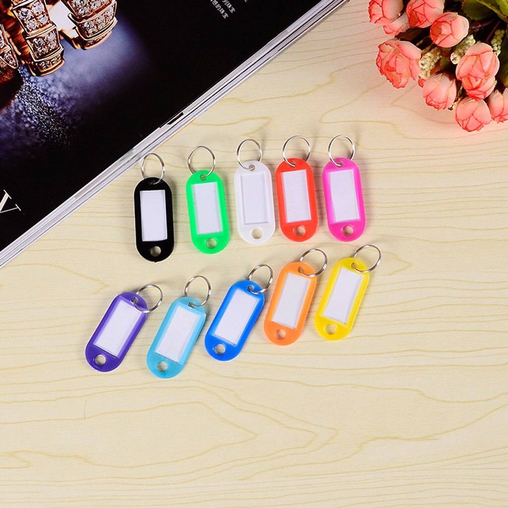 50 Pieces Plastic Key Tags Assorted Key Rings ID T... – Grandado