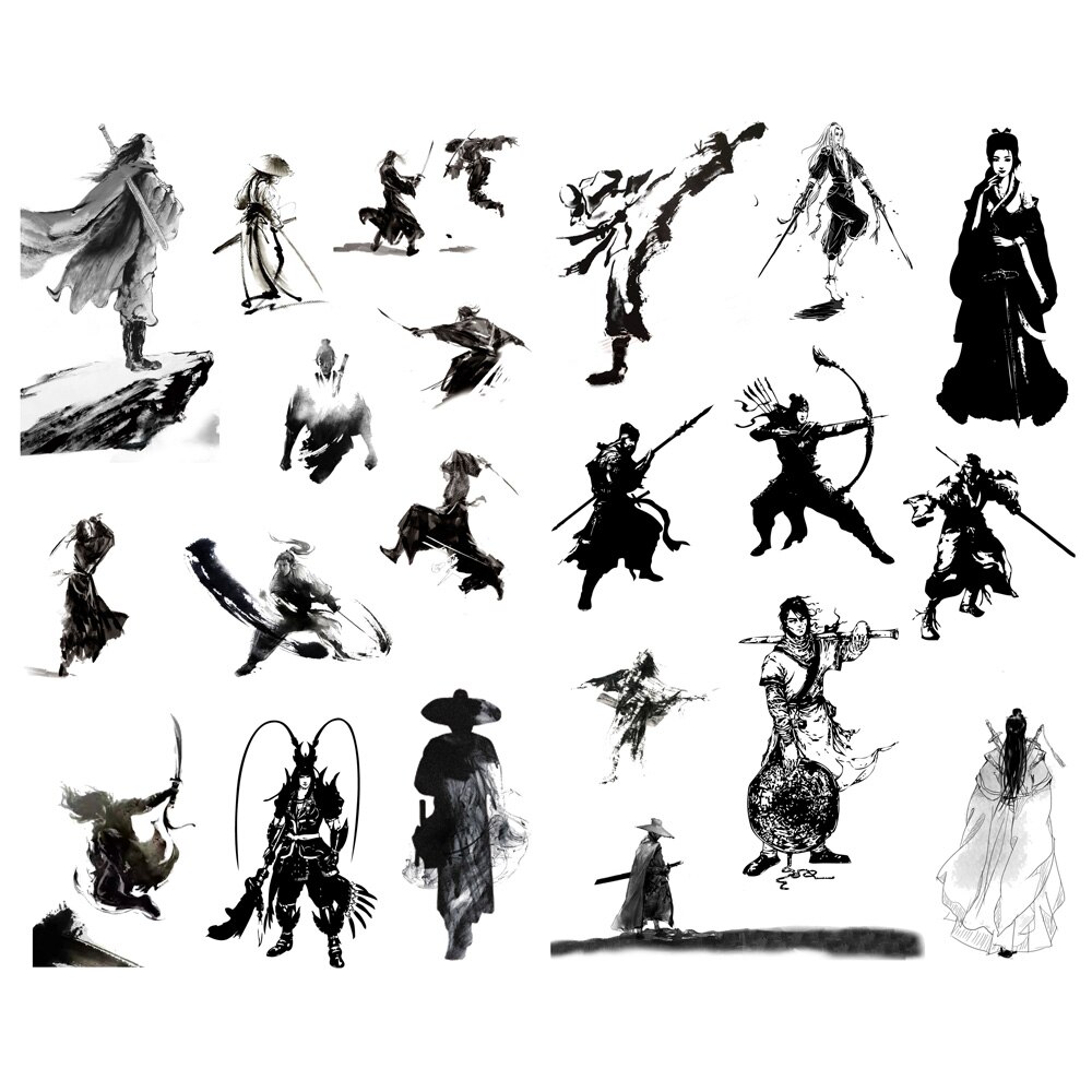 1 PCS Ancient Warrior Ink Painting Korean Precut D... – Grandado