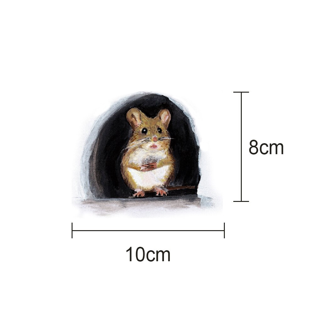 3D Cartoon Muis Gat Sticker, Huis Keuken Glas Deco... – Grandado