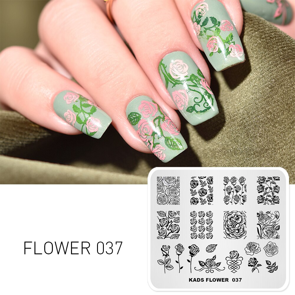 20 Nail Art Stamp Plates Overprint Rose Flower nai... – Vicedeal
