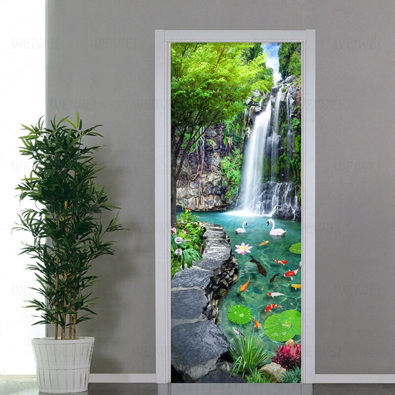 Chinese Style Waterfall Landscape Photo Mural Wall... – Grandado
