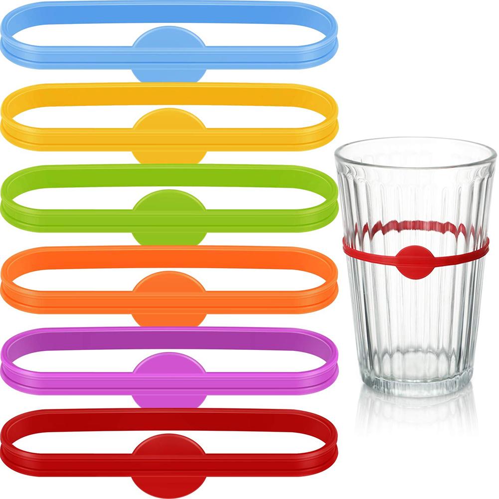 1 Set Reusable Silicone Beverage Markers Drink Mar... – Grandado
