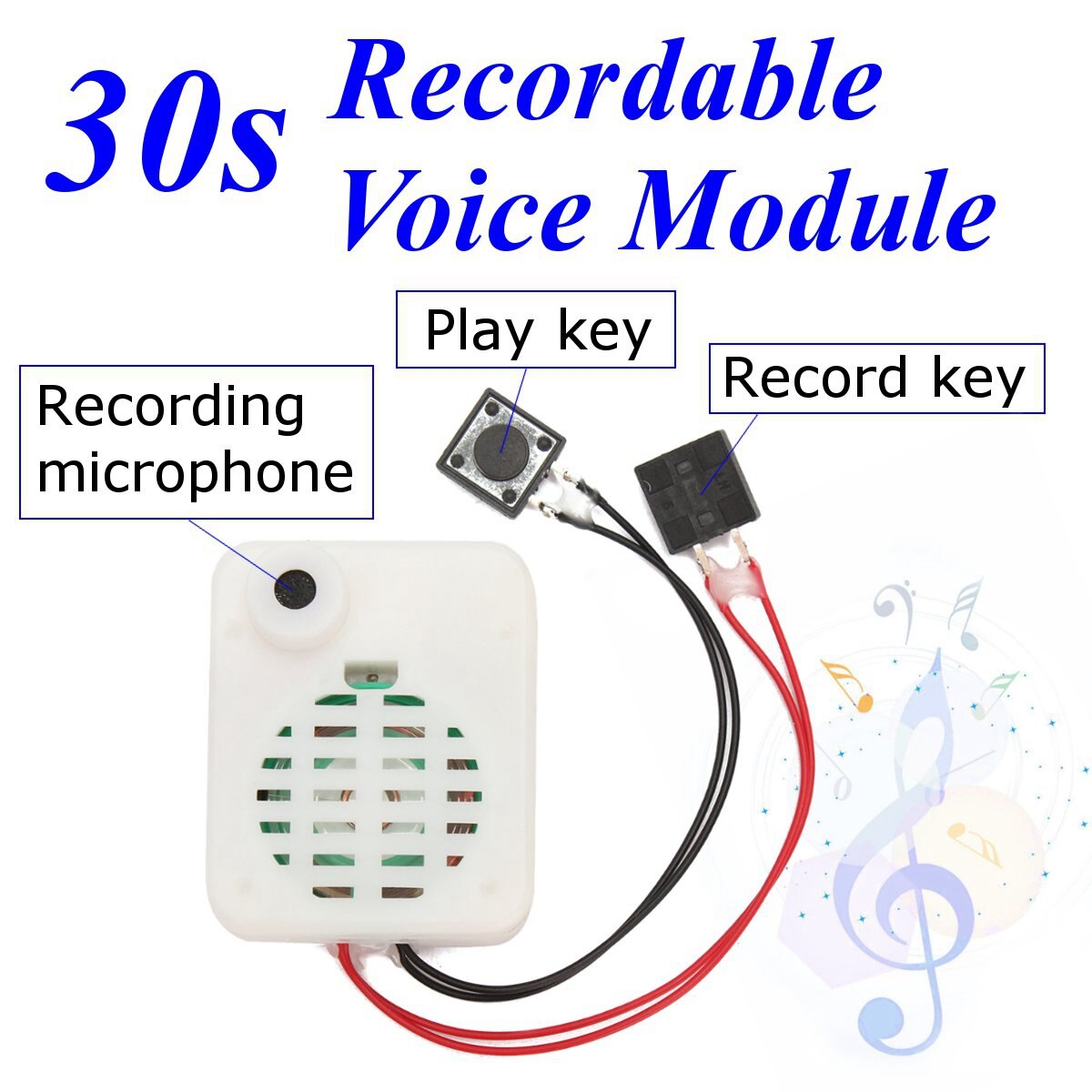 Electronic Button Music Box Recordable Voice Modul... – Grandado