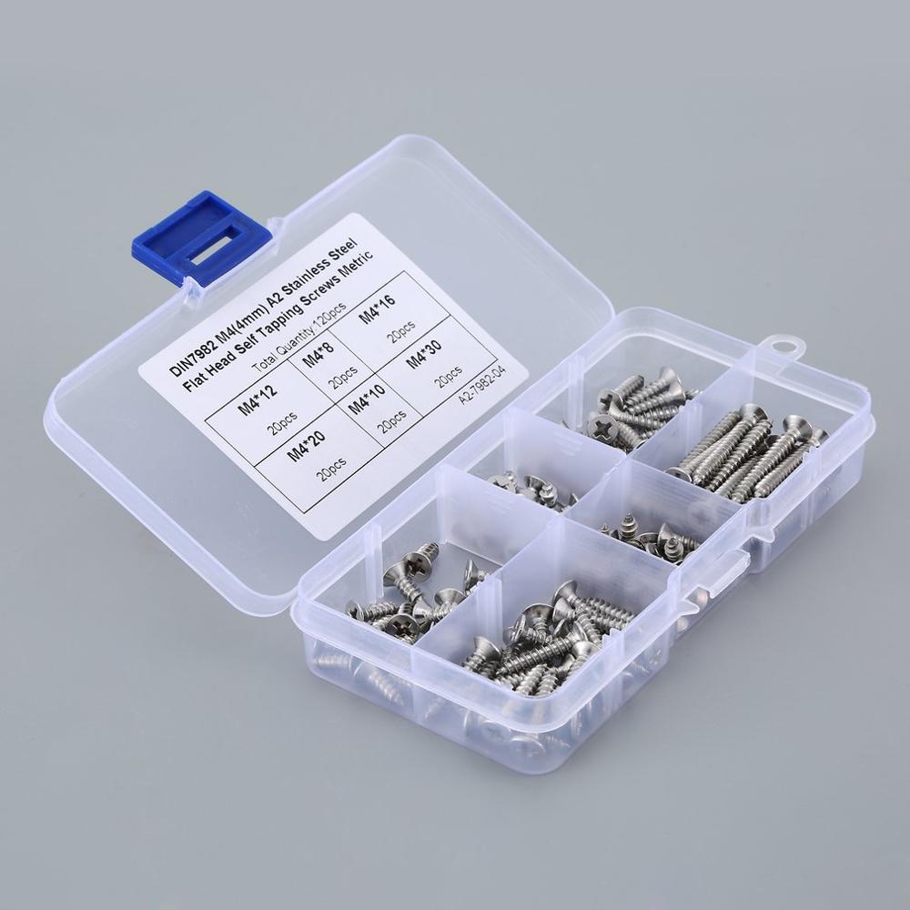 120pcs M4 304 Stainless Steel Screw Cross Recessed... – Grandado