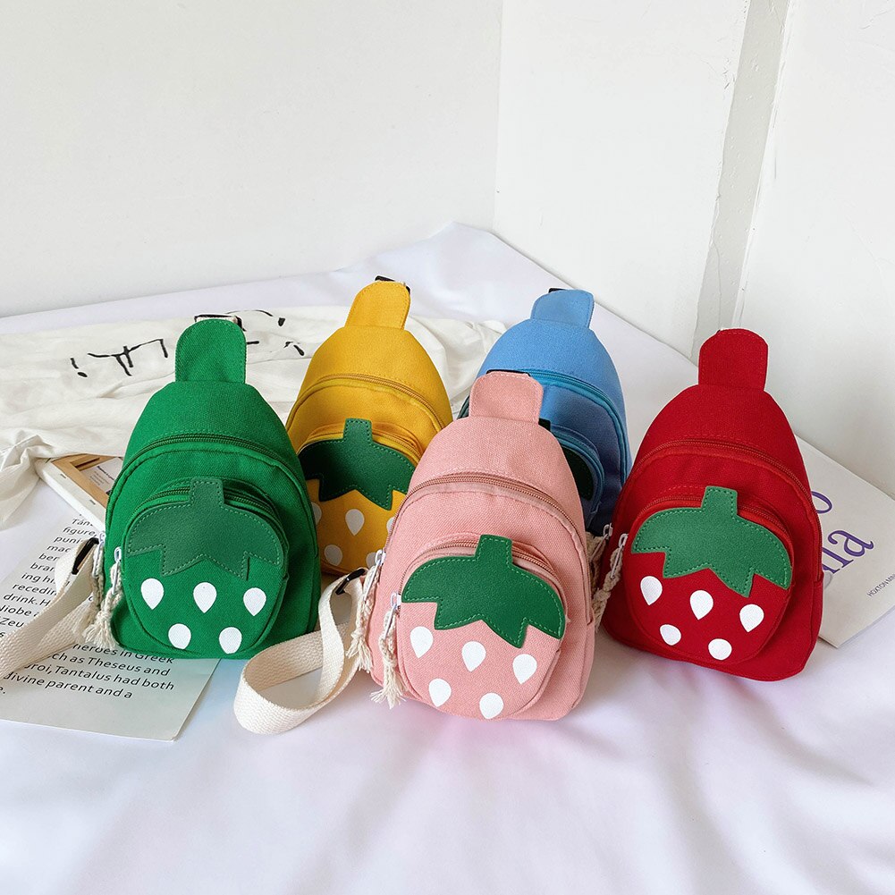 Cute Strawberry Pattern Canvas Shoulder Bags Coin ... – Grandado