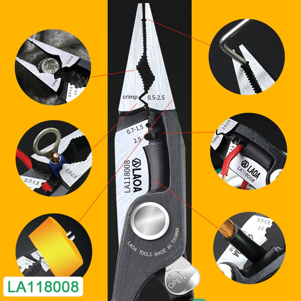 LAOA Needle Nose Pliers Multi-function Wire Stripp... – Grandado
