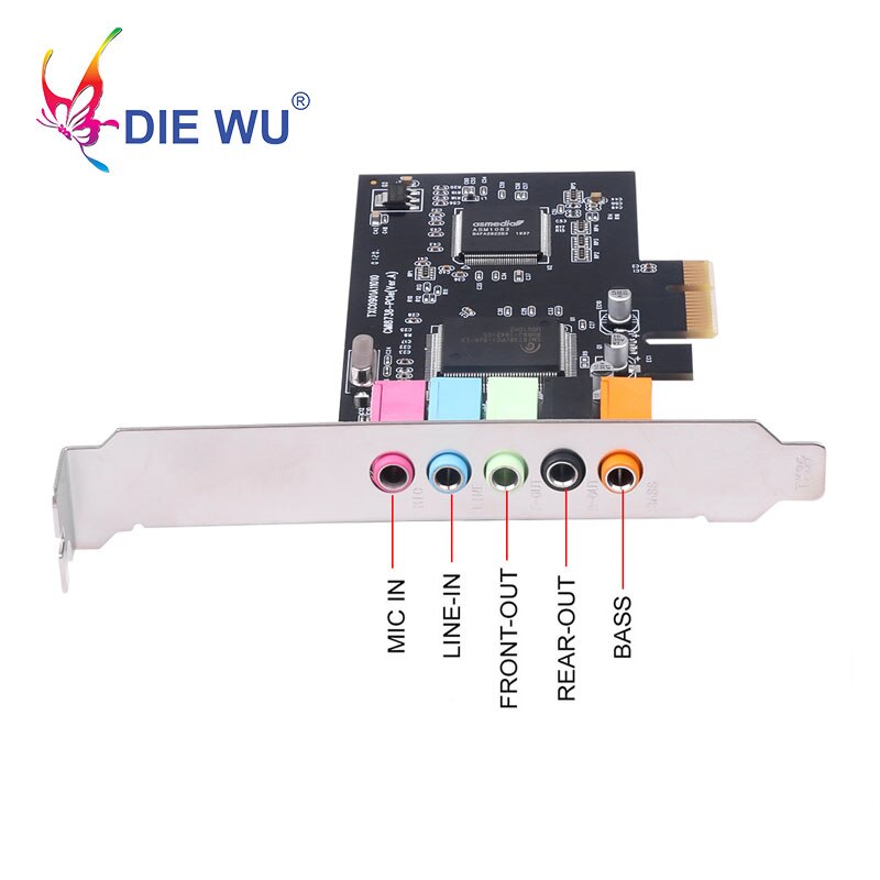 DIEWU PCIE X1 Sound Card 5.1CH 5.1 Channel CMI8738... – Grandado