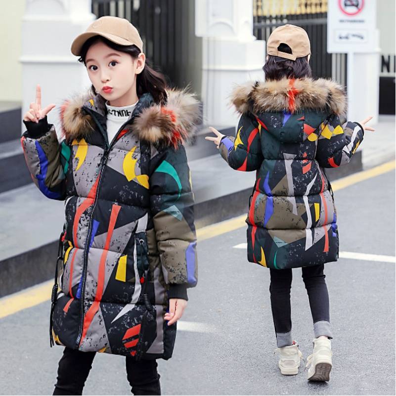 Girls Winter Coat Children Long Camouflage Padded ... – Grandado
