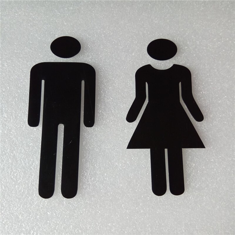 A pair of Toilet Sign Sticker 3D Art Door Stickers... – Grandado