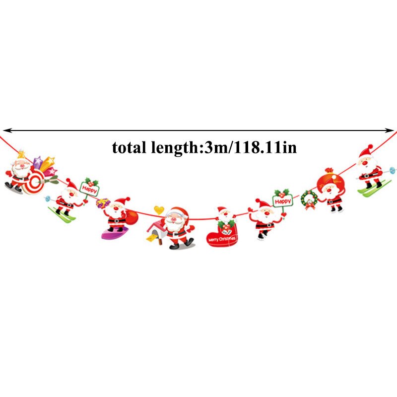 Christmas Banners Paper Hanging Flags Santa Claus ... – Grandado