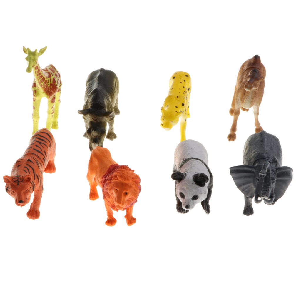LOT 8 Plastic Zoo Animal Giraffe Panda Camel Model... – Vicedeal