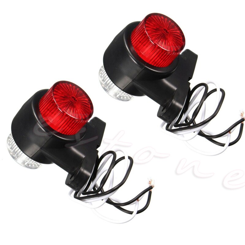 2x 8 LED Red & White Side Marker Light Lamp Traile... – Grandado