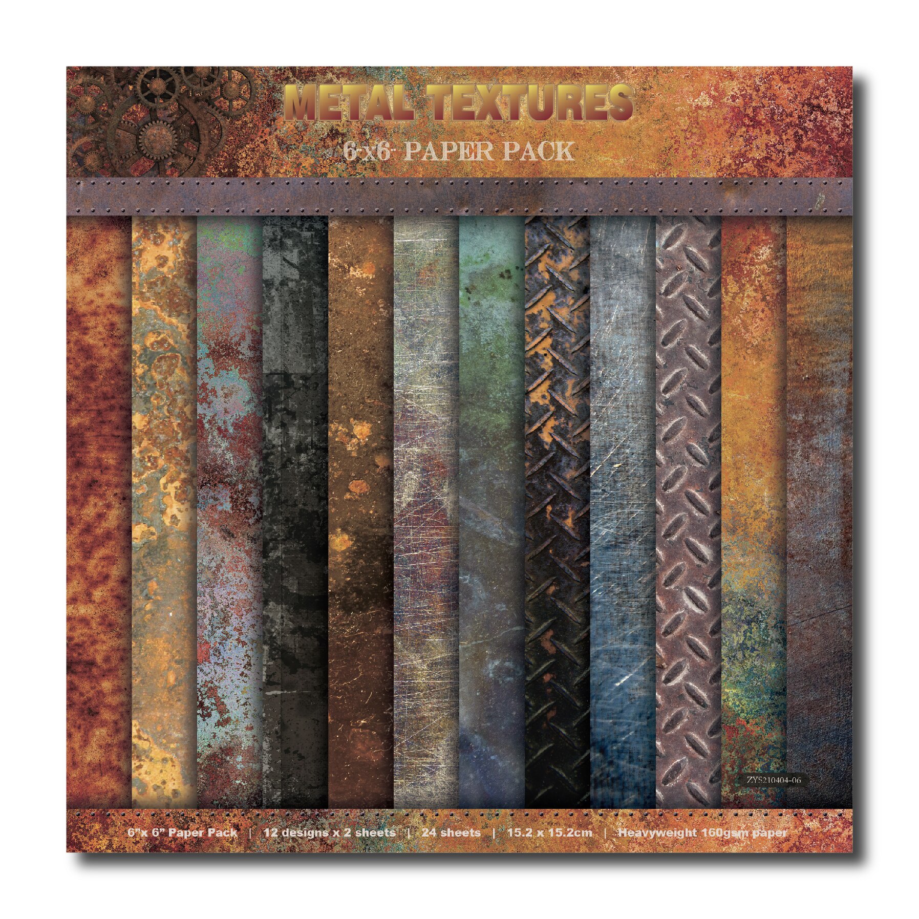 Metal textures style Scrapbooking paper pack of 24... – Grandado