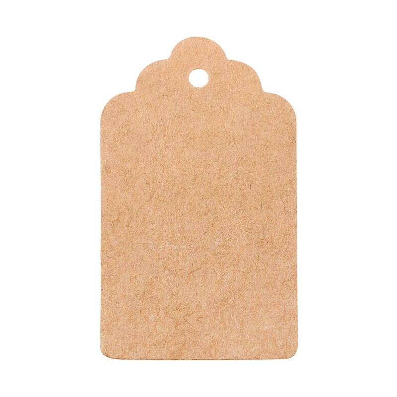 100pcs Kraft Paper Tags 3 size Scalloped Rectangle... – Grandado