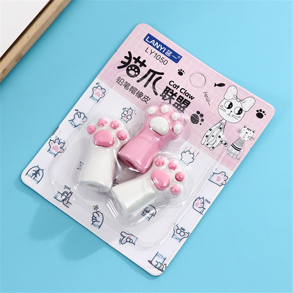 3pcs/set Cute Cat Paw Erasers Kawaii Stationery Pe... – Vicedeal