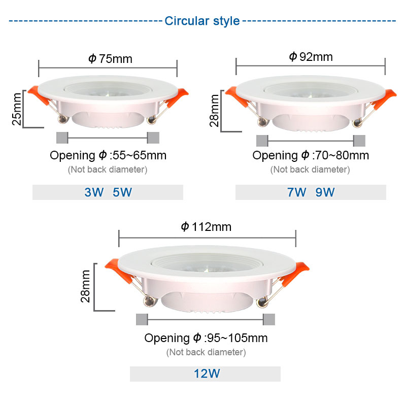 Led Downlight 220V 110V Ultradunne 9W 12W 7W 5W 3W... – Grandado