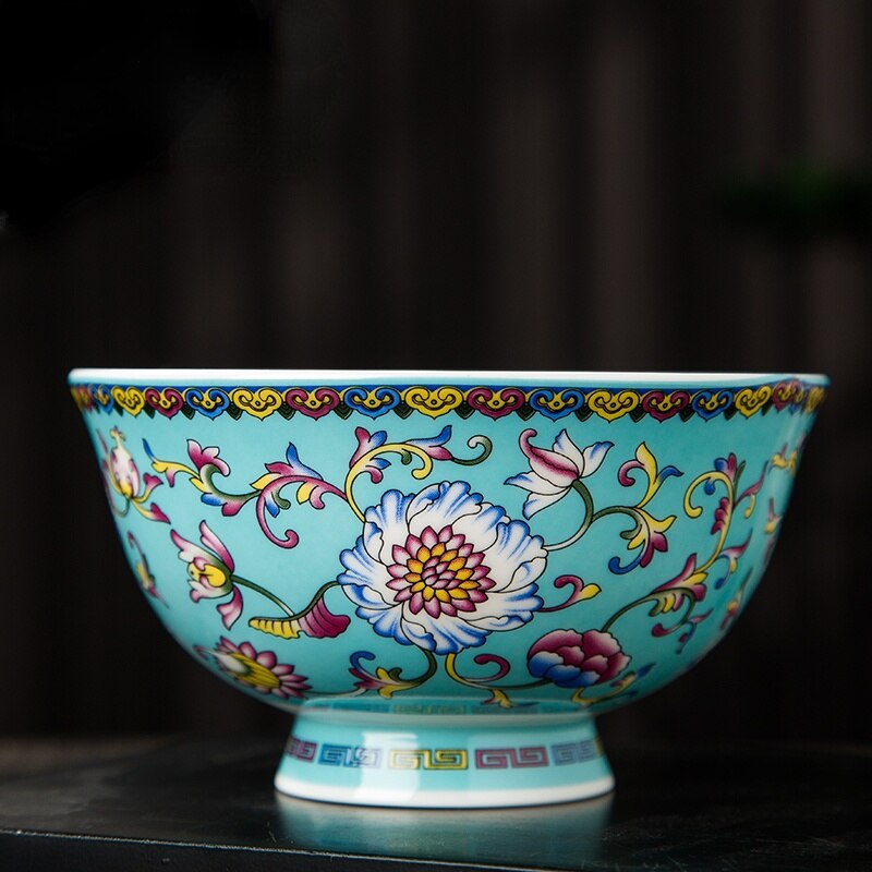 Jingdezhen enamel ceramic bowl Palace luxury bone ... – Grandado