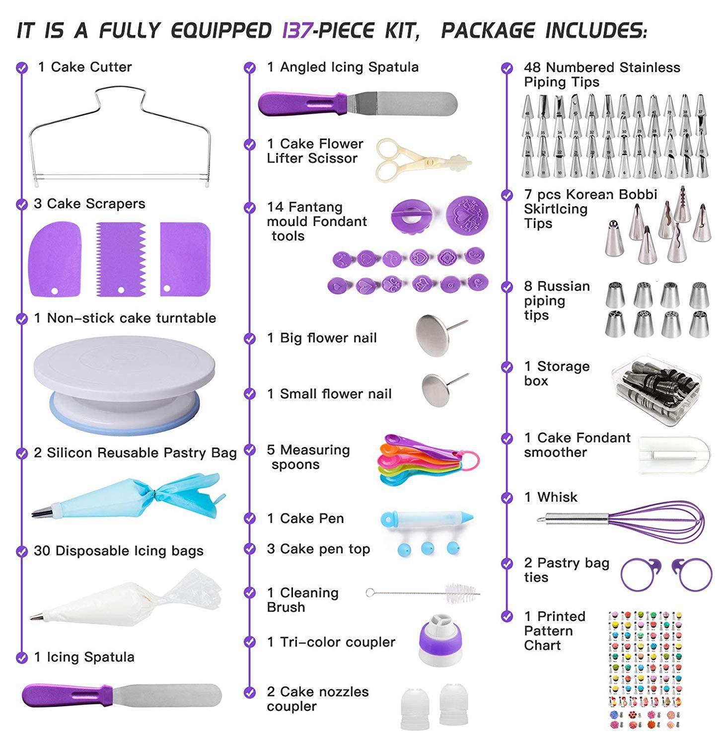 137 Set/pcs Diy Cake Decorating Gereedschap Draait... – Vicedeal