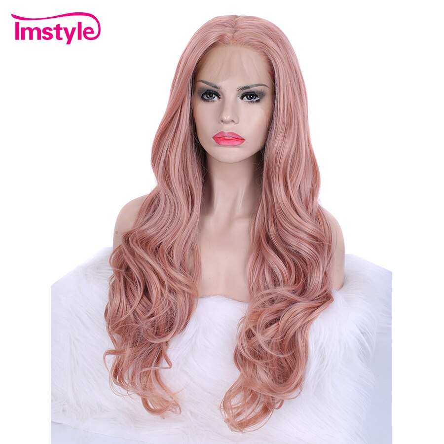 Imstyle Pink Wig Long Body Wave Wigs For Women Syn... – Grandado
