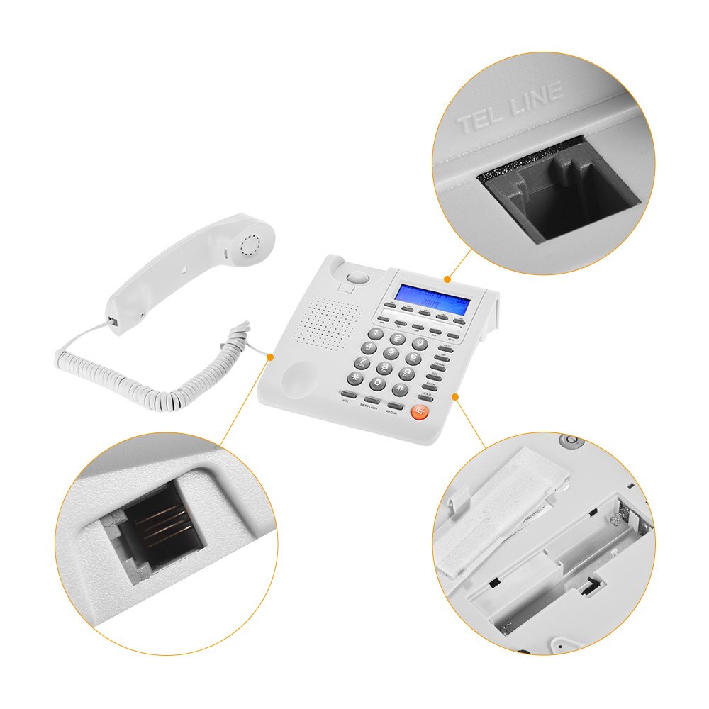 Desktop Corded Telephone Fixed Phone LCD Display f... – Grandado