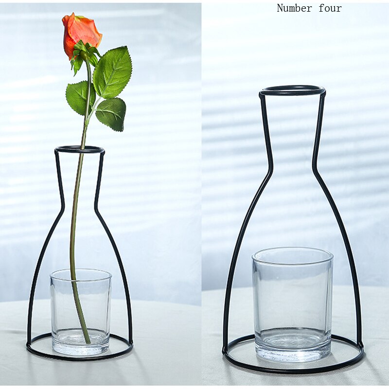 Hjem liten frisk blomsteroppsats vase metall jern ... – Grandado