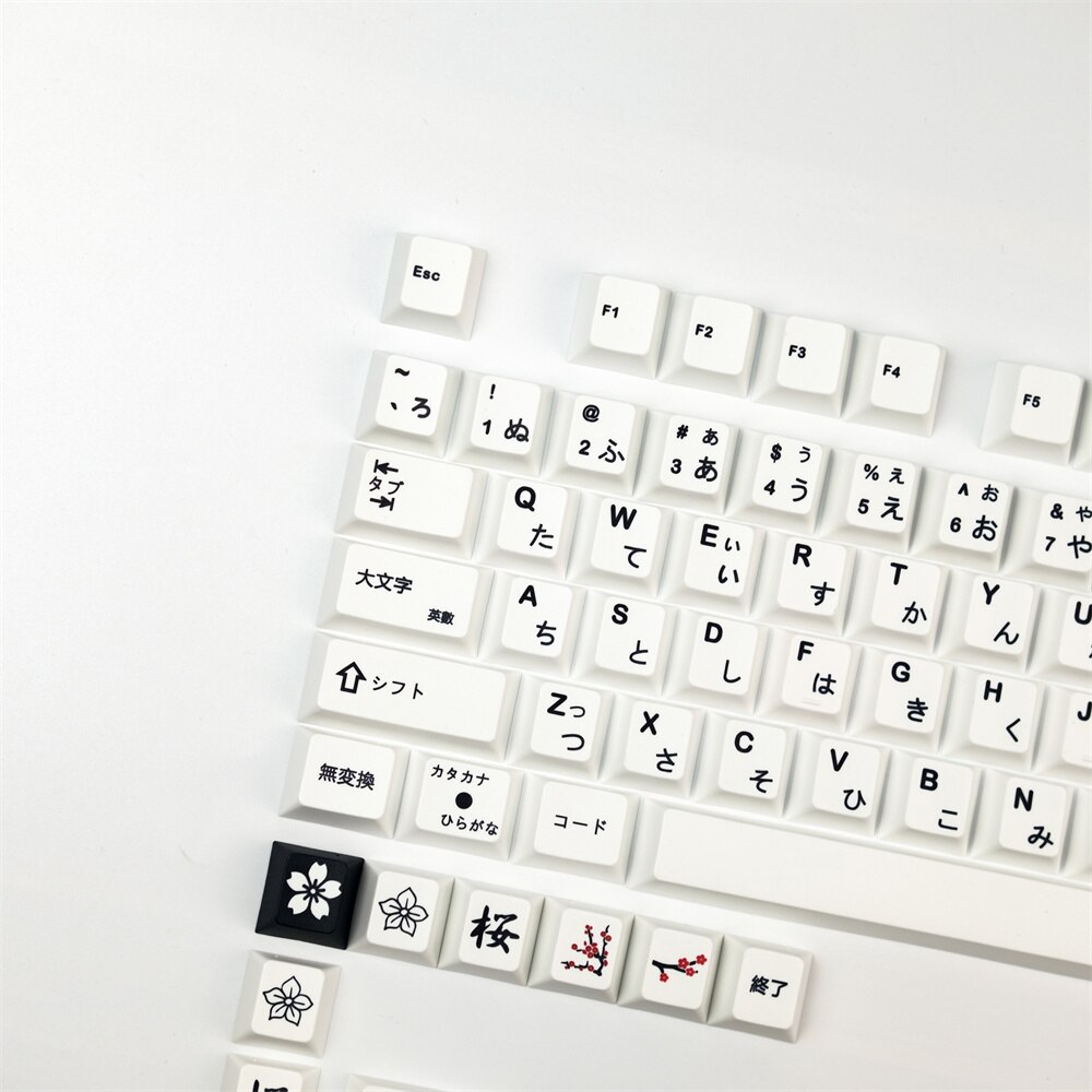 PBT Keycap Minimalism White Japanese 129 Keys Cher... – Vicedeal