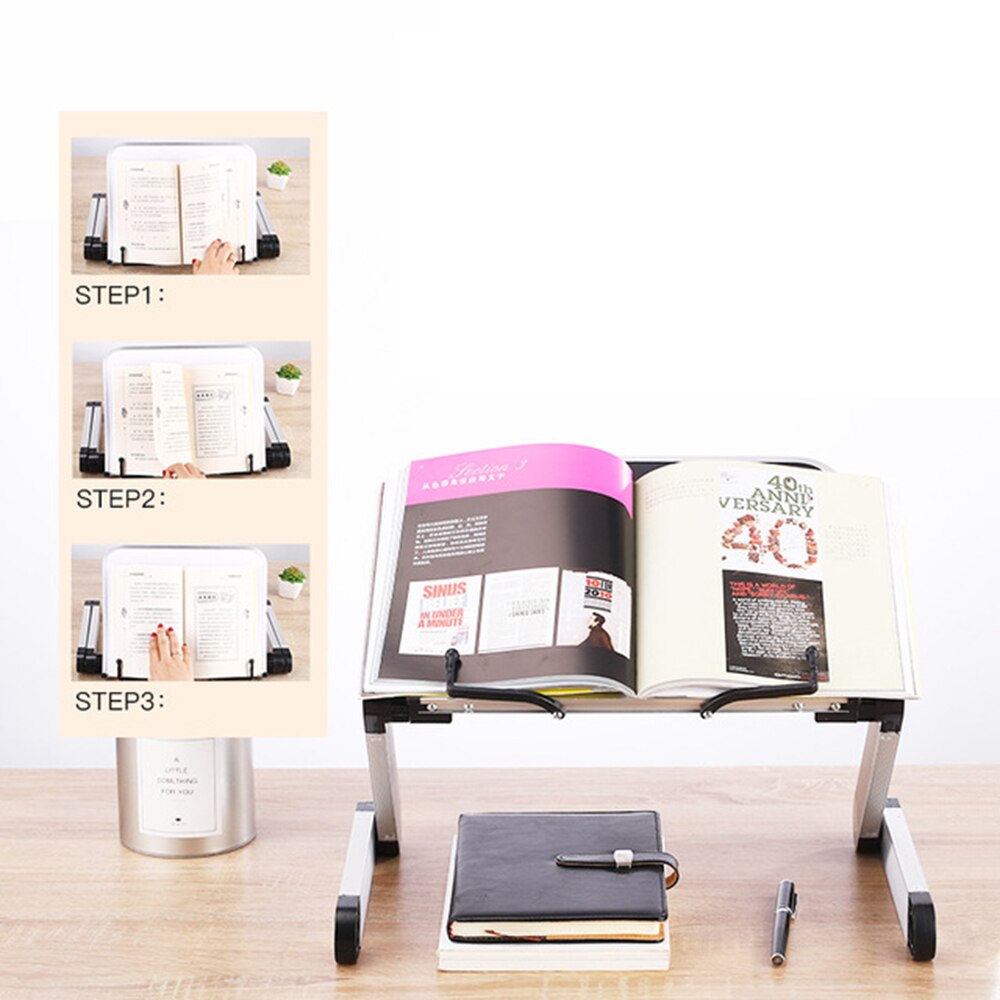360 Degree Adjustable Book Reading Shelf Stand Alu... – Vicedeal