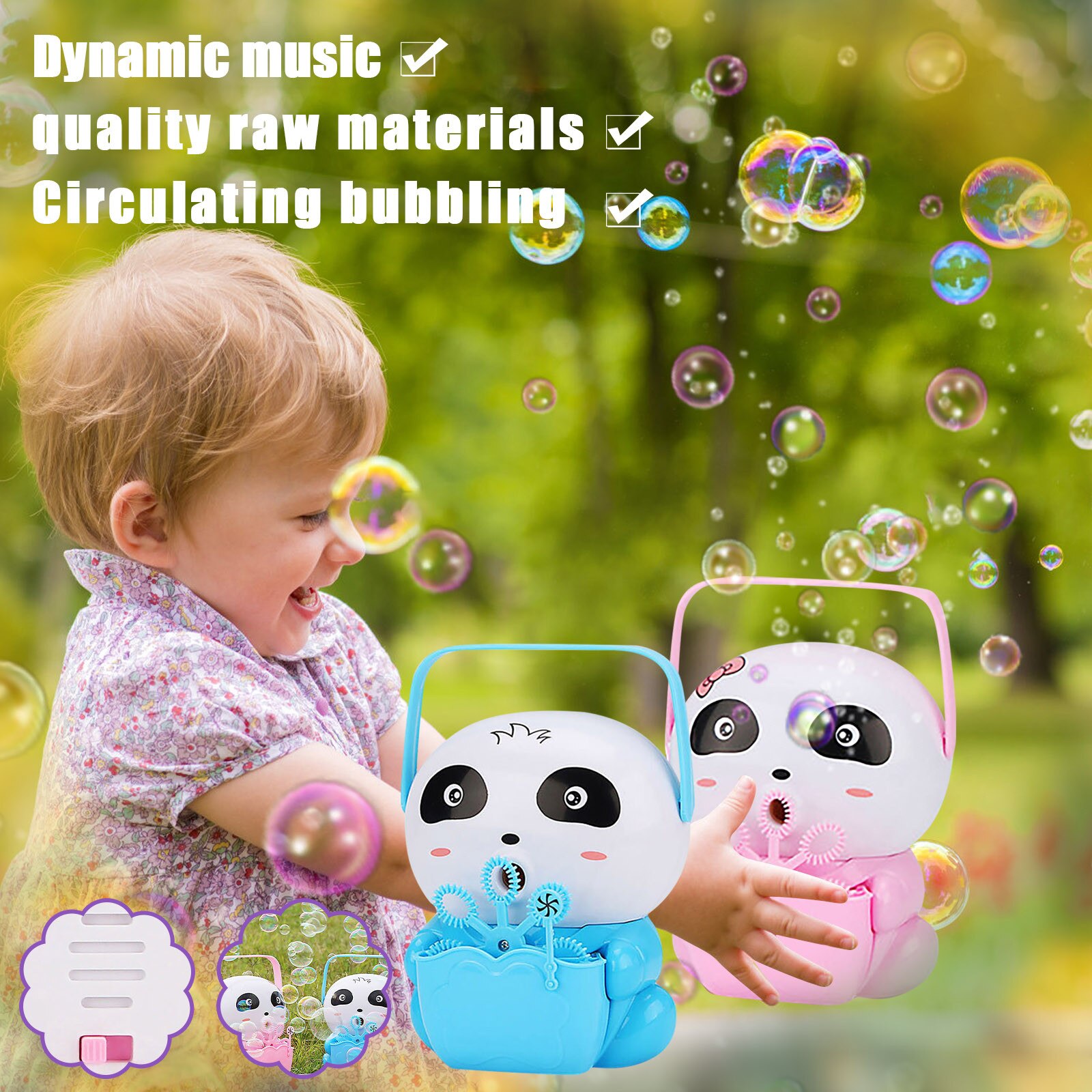 Cute Panda Automatic Bubble Machine Portable Bubbl... – Vicedeal