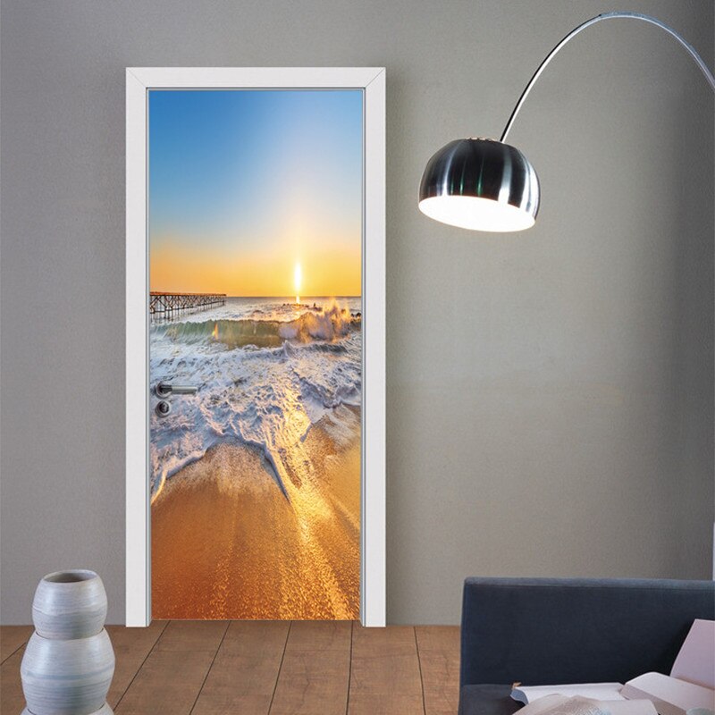 77x200cm Green Leaf Door Sticker Home Decor Beauti... – Vicedeal