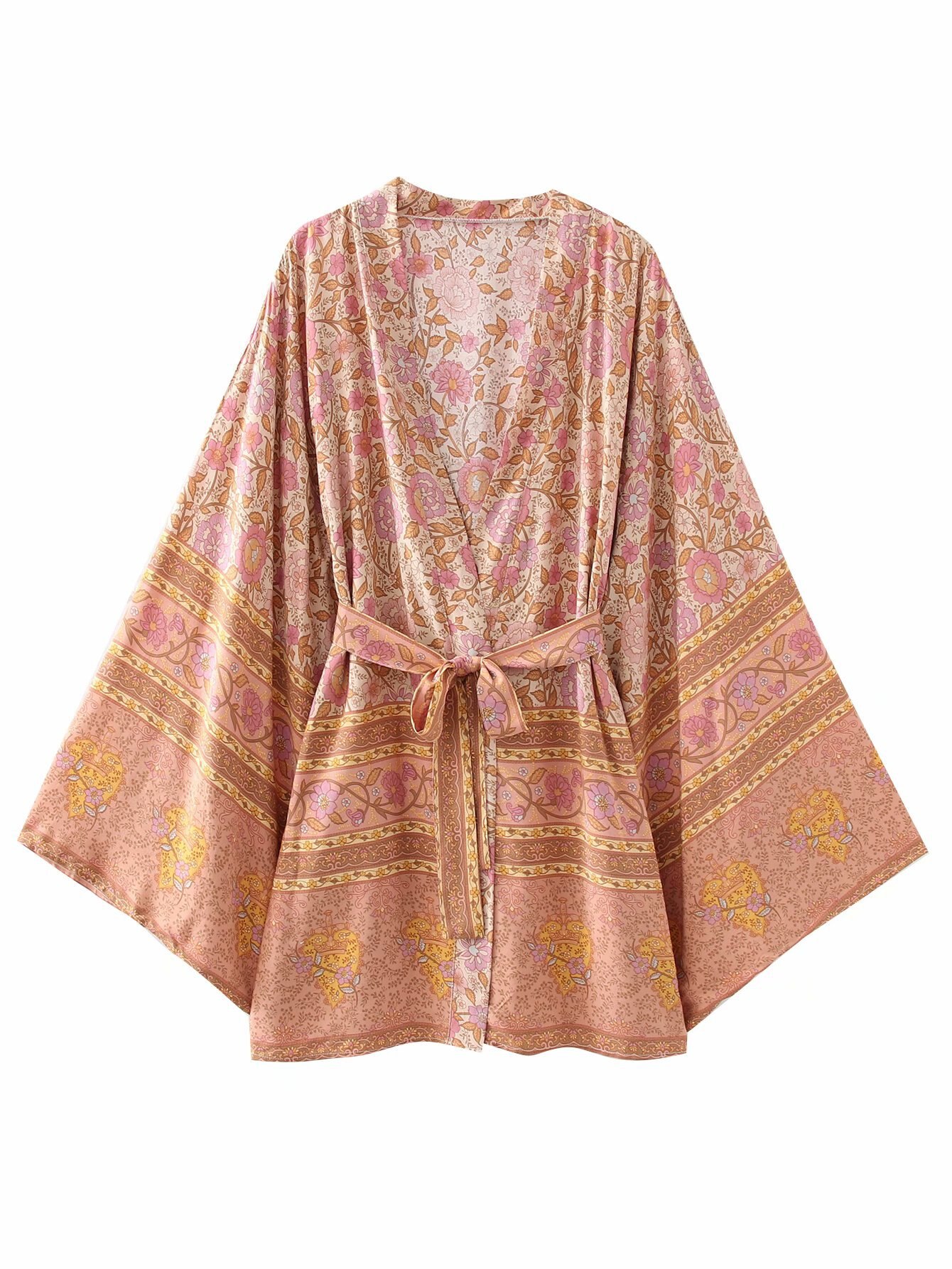 Boho Vintage Floral Print Short Kimono Casual Summ... – Grandado