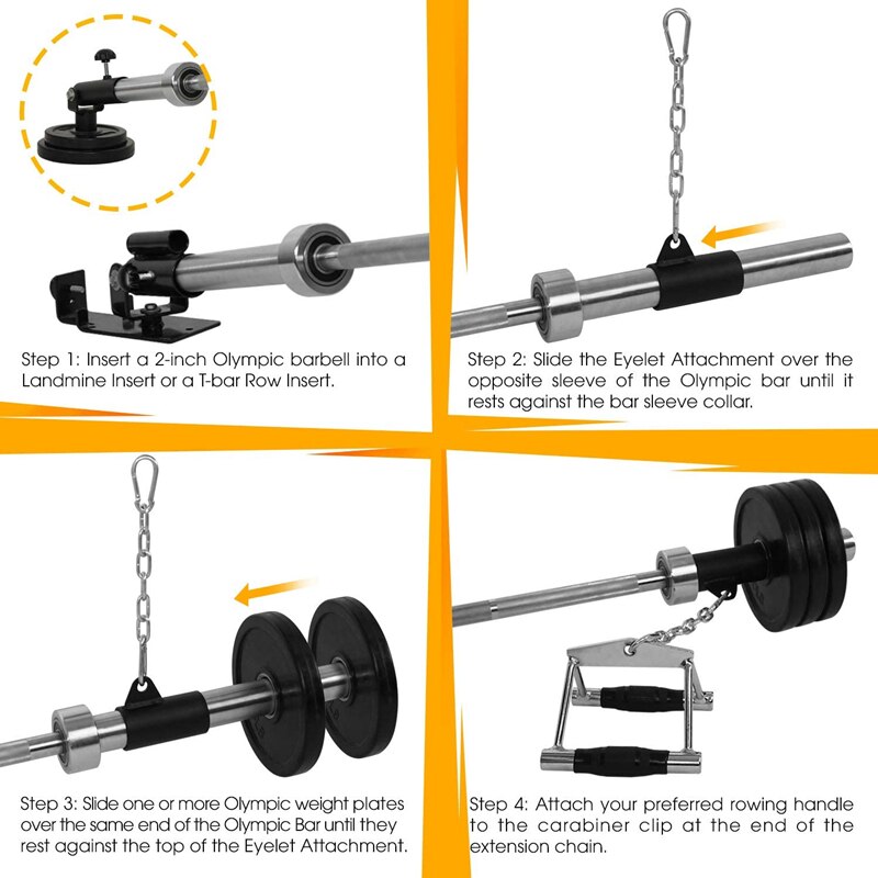 Single Eyelet Landmine Bar with Chain Deadlift Squ... – Grandado