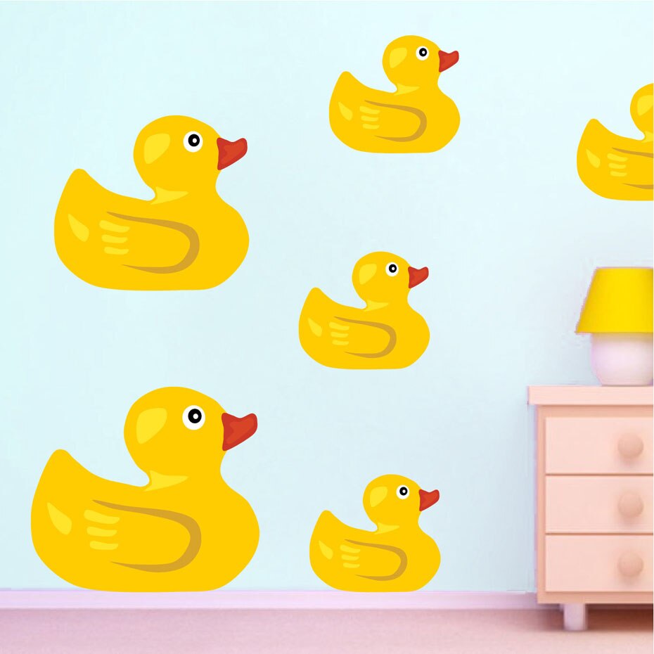 Rubber Yellow Duck Color Wall Stickers For Kids Ro... – Grandado