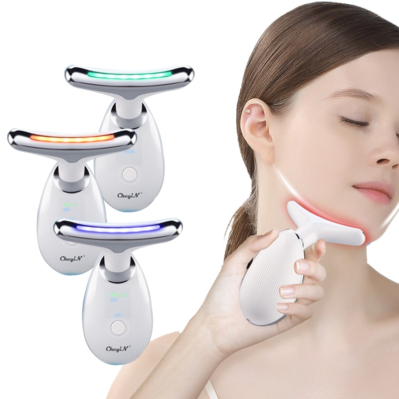 CkeyiN 3 Color LED Facial Neck Massager Sagging Wr... – Vicedeal