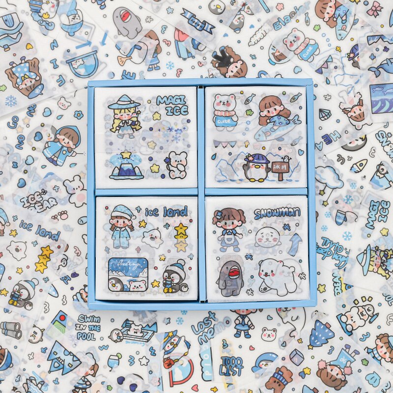 MOHAMM 100 PCS Icy World Cartoon Stickers for Scra... – Grandado
