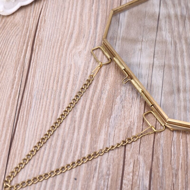 Octagon Floating Hanging Photo Frame Metal Glass P... – Grandado