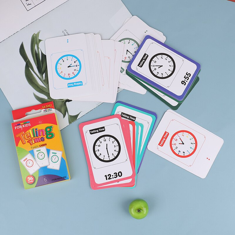36Pcs/set 7.8cm*11.7cm Baby Learning Time/Alarm Cl... – Vicedeal