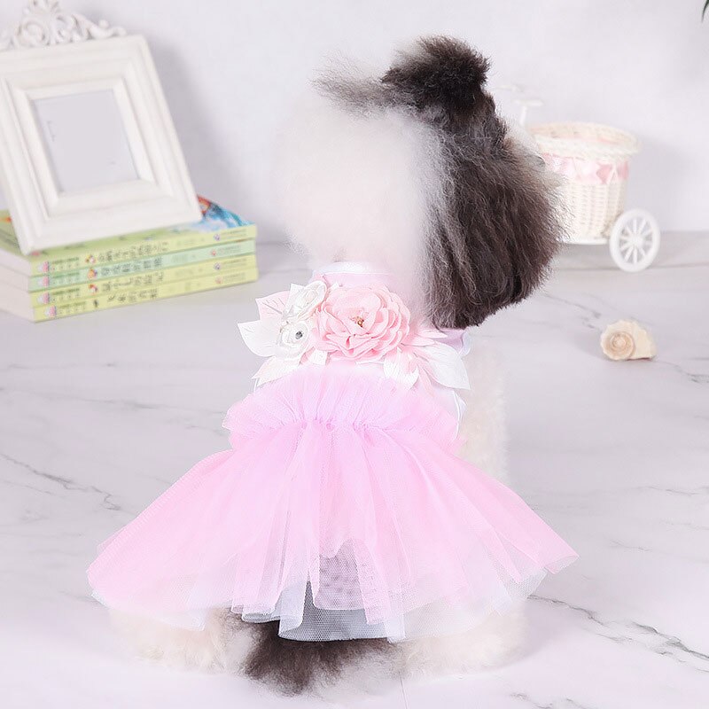 Pink Dog Dress Summer Dog Lace Tullle Dress Pet Do... – Vicedeal