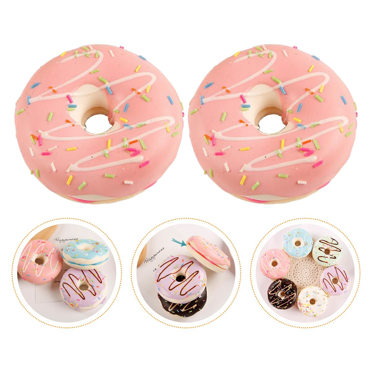 2pcs Models Dummy Foods Faux Doughnuts Artificial ... – Grandado