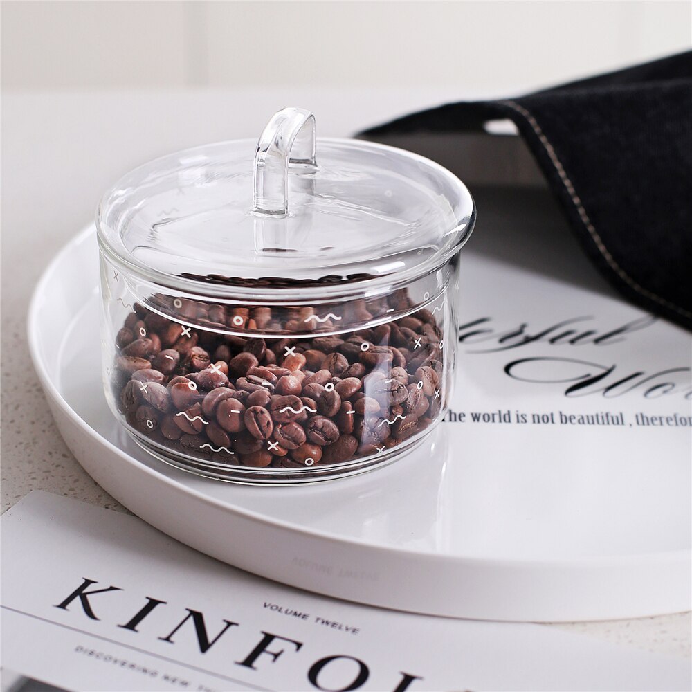 Nordic Glass Storage Jar with Lid Kitchen Coffee B... – Grandado