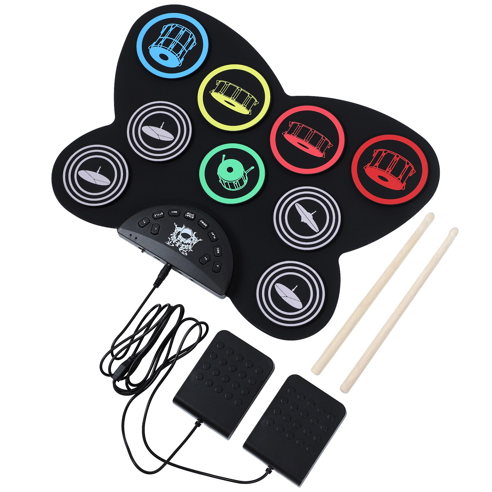 1Set Electronic Drum Practical Kids Drum Percussio... – Grandado