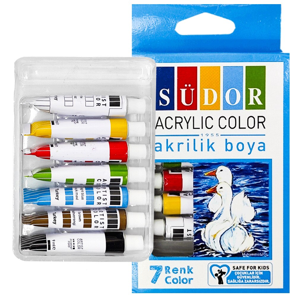 Sudor Acrylic Color Paint 7 - 10 Colours Tubes Set... – Grandado