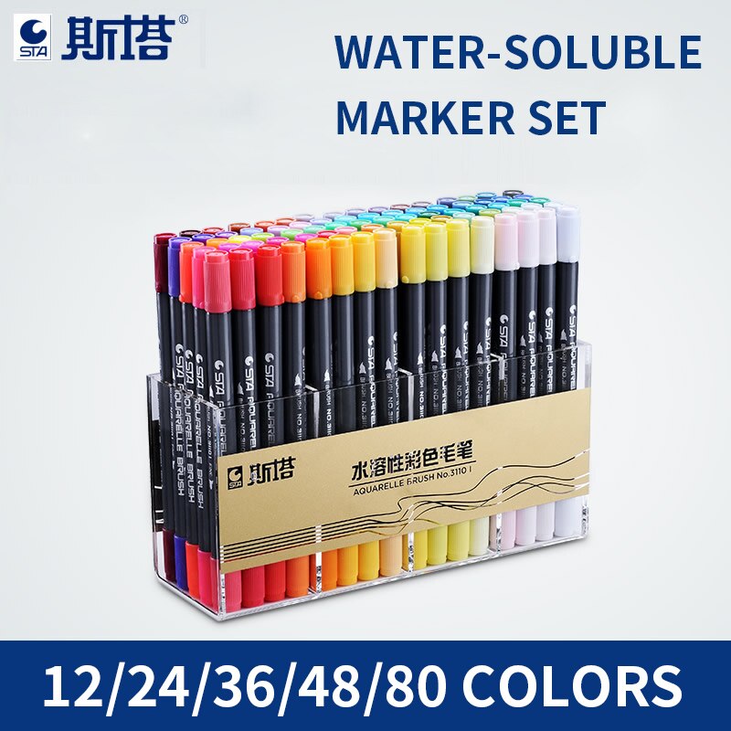 STA 80Colors Sketch Marker Set Double Head Water-S... – Grandado