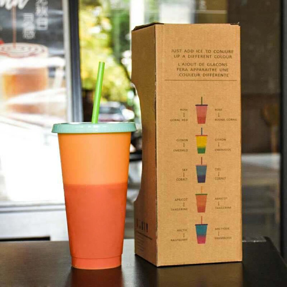 5pcs Color Changing Reusable Cold Cup 24oz Tumbler... – Vicedeal