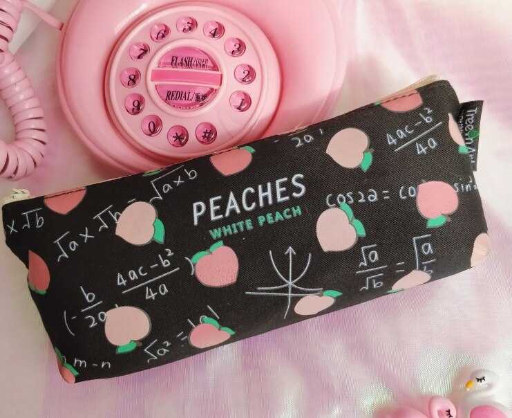 1 Pcs Kawaii Pencil Case juicy peach Canvas Estuch... – Grandado