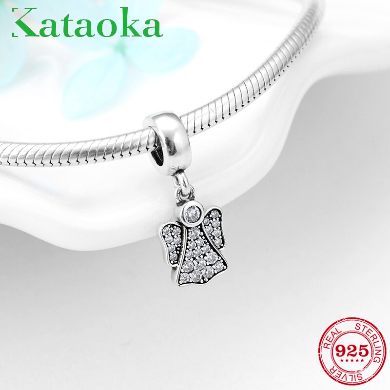 925 Sterling Silver Sparkling clear CZ Angelic Ang... – Grandado