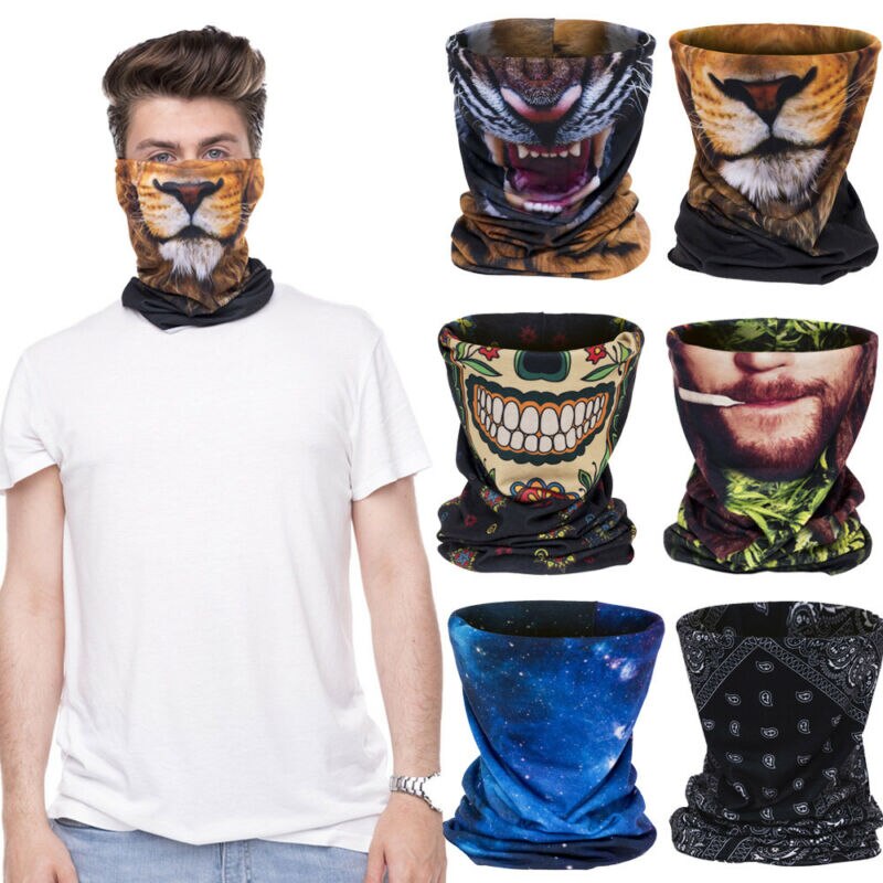 3D Printed Multi Scarf Men Face Mask Biker Balacla... – Vicedeal